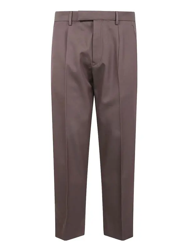 Zegna Cotton And Wool Trousers - Brown