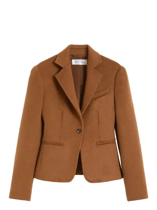 Max Mara Draped Baby Camel Zibeline Jacket - Tobacco