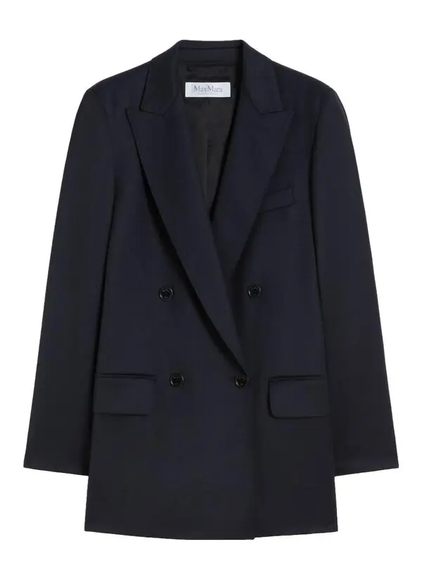 Max Mara Double-breasted Wool Gabardine Blazer - Ultramarine