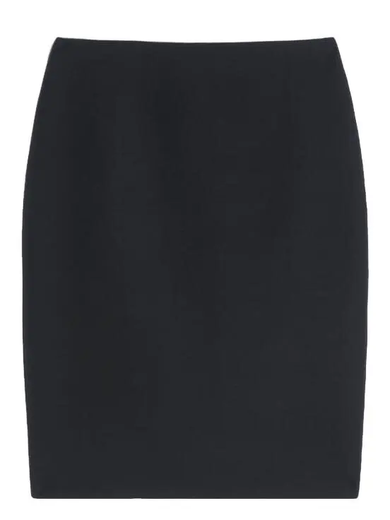 Max Mara Wool And Silk Pencil Midi Skirt - Black
