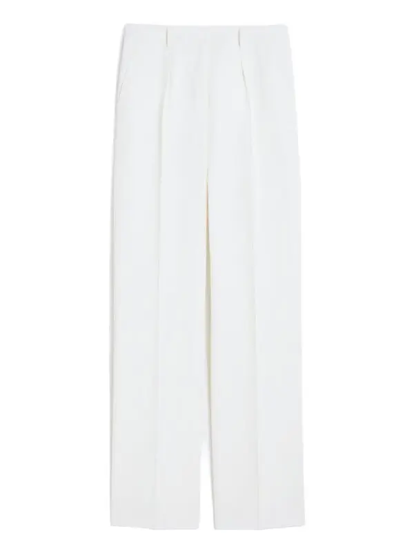 Max Mara Straight-leg Gabardine Wool Trousers - White