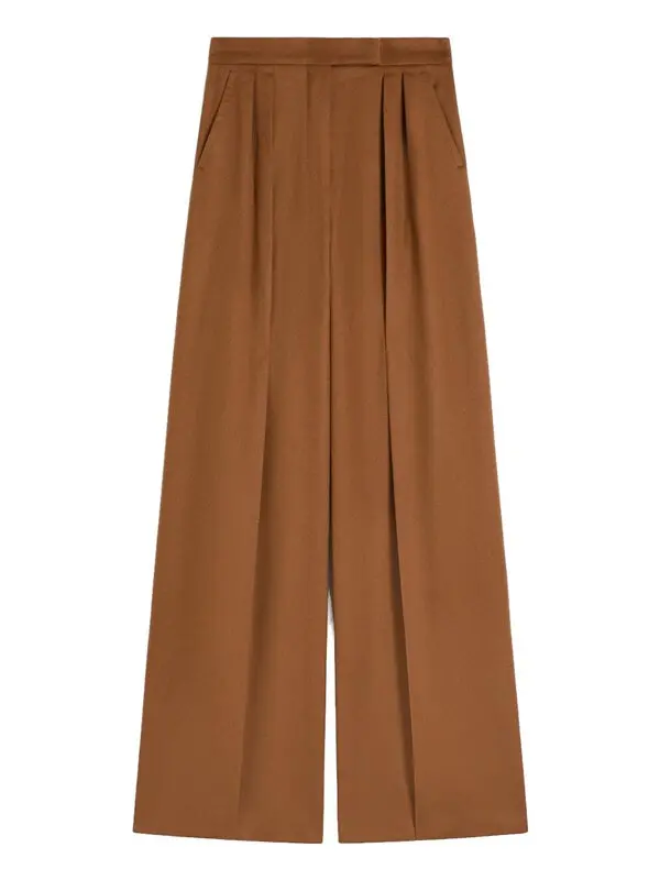 Max Mara Wide Leg Zibeline Trousers - Tobacco
