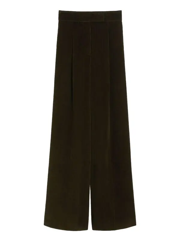 Max Mara Wide-leg Corduroy Trousers - Moss Green