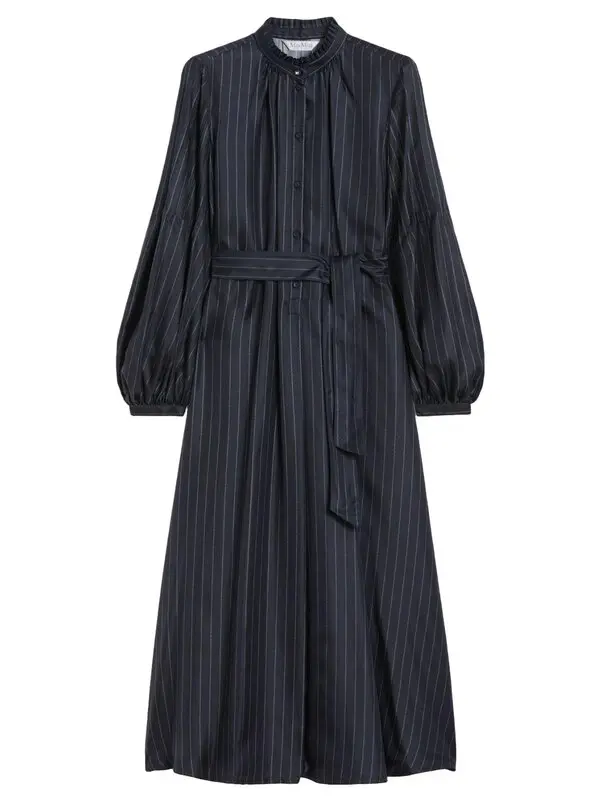 Max Mara Long Silk Shirt Dress - Ultramarine