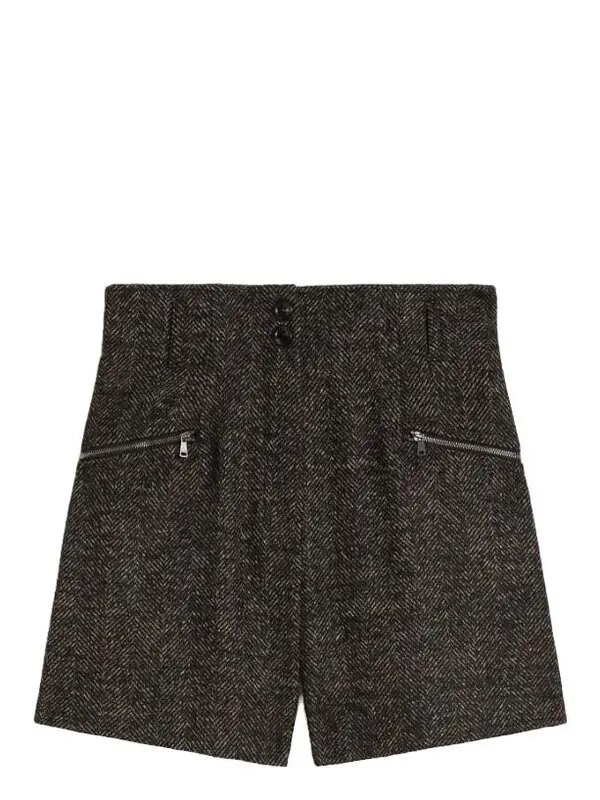 Max Mara Chevron Wool Shorts - Brown