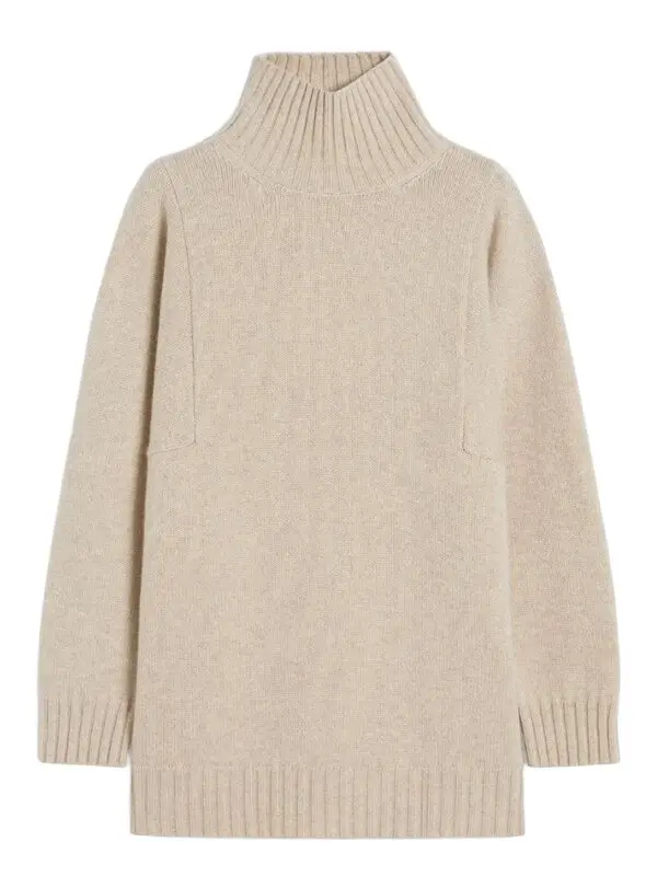 Max Mara Oversized Cashmere Turtleneck - Beige