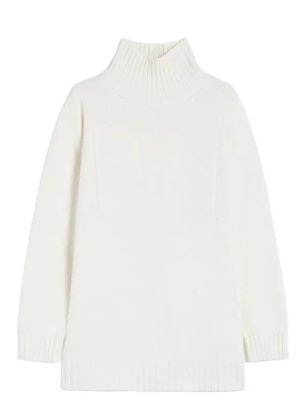 Max Mara Oversized Cashmere Turtleneck - White