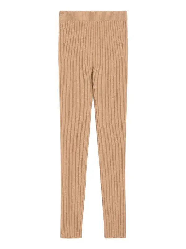 Max Mara Wool And Cashmere Knit Leggings - Camel
