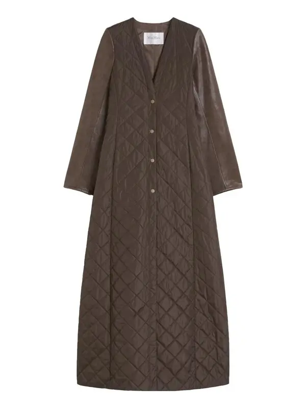 Max Mara Long Quilted Coat - Brown