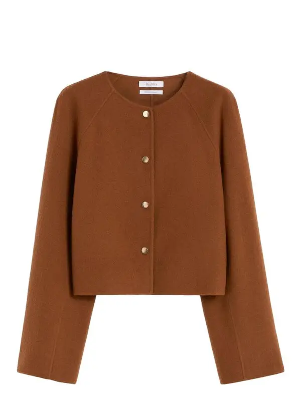 Max Mara Wool And Cashmere Cropped Jacket - Tobacco