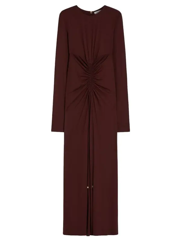 Max Mara Stretch Jersey Long Dress - Cherry
