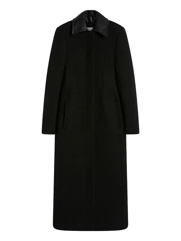 Max Mara Fitted Wool Blend Coat - Black