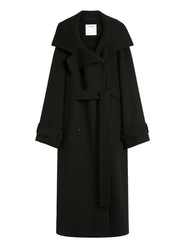 Max Mara Double-faced Pure Wool Trench Coat - Black