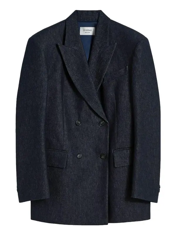 Max Mara Comfort-fit Denim Blazer - Navy