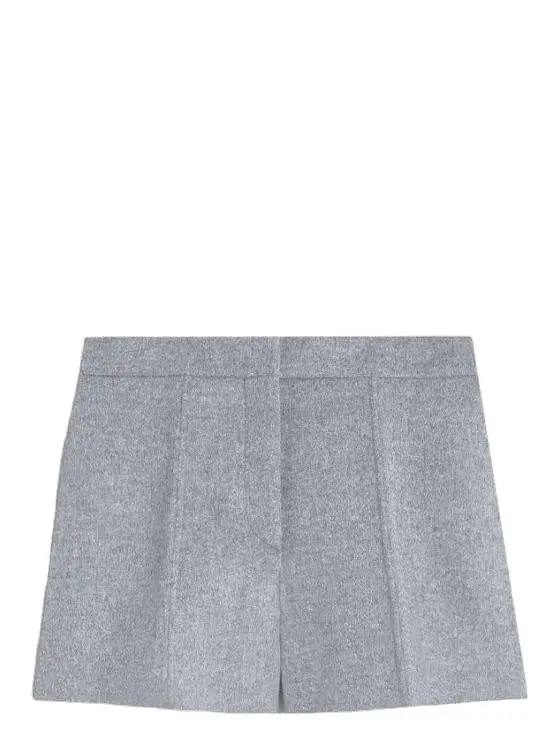 Max Mara Tailored Wool Broadcloth Shorts - Medium Grey