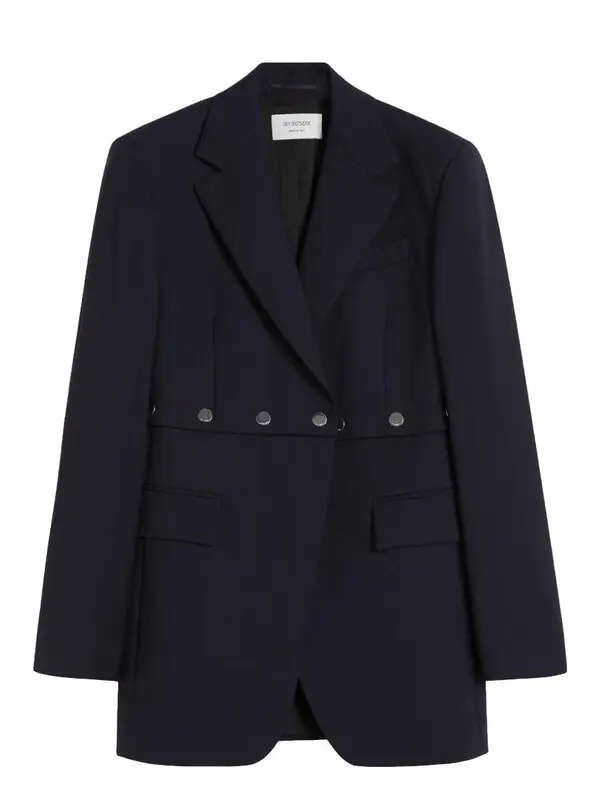 Max Mara Tailored Jacket With Detachable Hem Detail - Midnightblue