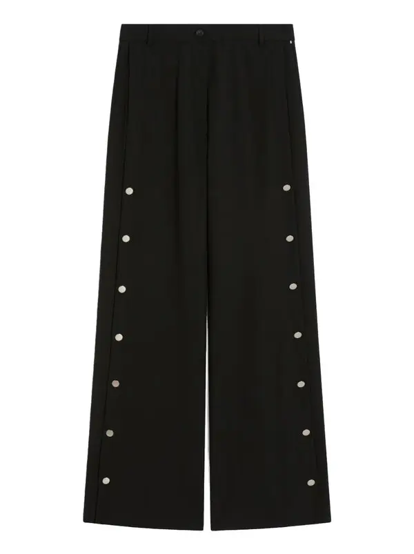 Max Mara Button-up Wool Trousers - Black
