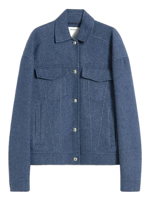 Max Mara Wool Denim-style Jacket - Navy