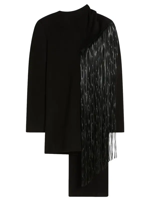 Max Mara Fringed Mini Dress - Black