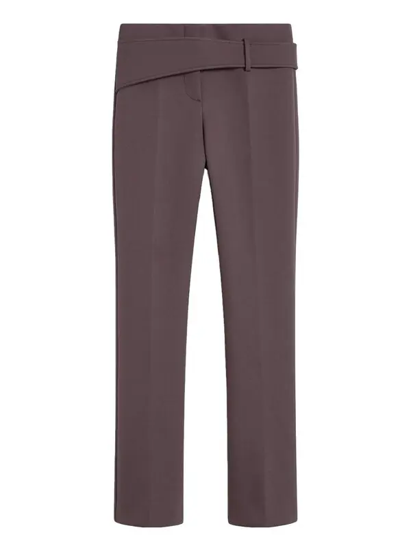 Max Mara Slim Trousers With Asymmetrical Belt - Coffee