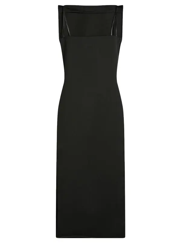 Max Mara Long Dress With Thin Shoulder Straps - Black