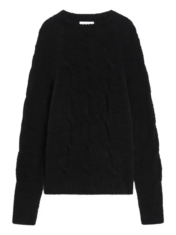 Max Mara Oversized Cable Knit Sweater - Black