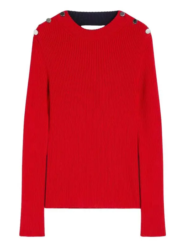 Max Mara Fitted Ribbed Knit Jumper - Red