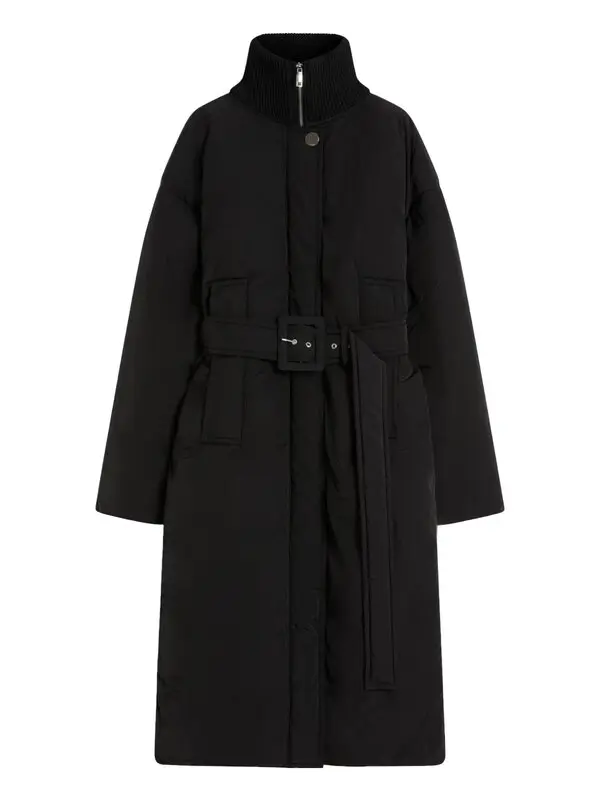 Max Mara Water-repellent Long Down Jacket - Black