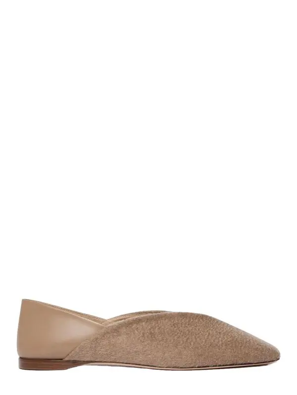 Max Mara Cashmere And Leather Ballerinas - Brown