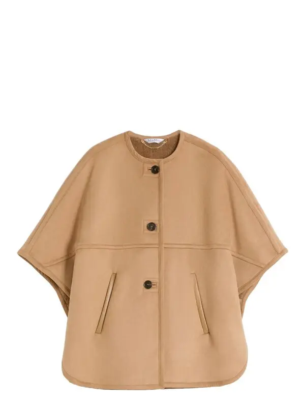 Max Mara Teddy And Suede Effect Fabric Cape - Camel