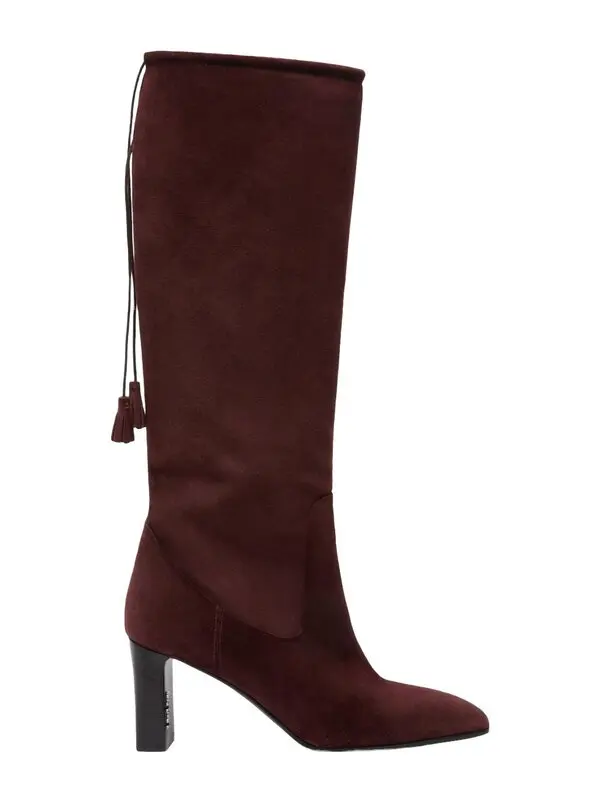 Max Mara Suede High Boots - Bordeaux