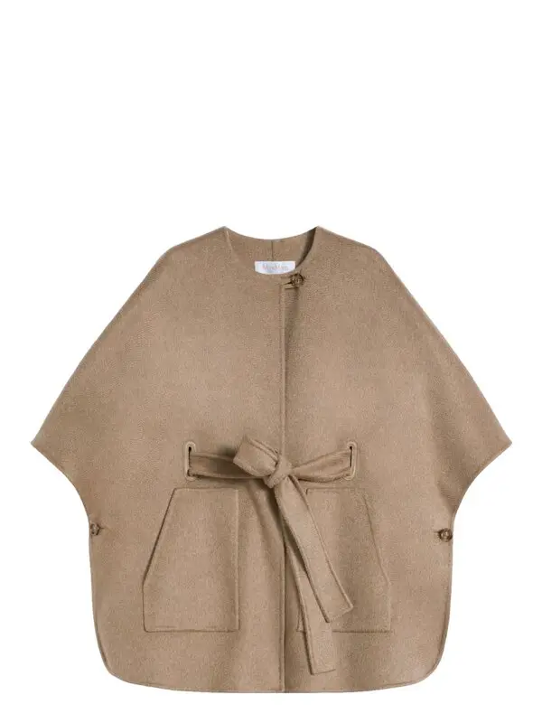 Max Mara Cashmere Cape With Belt - Brown