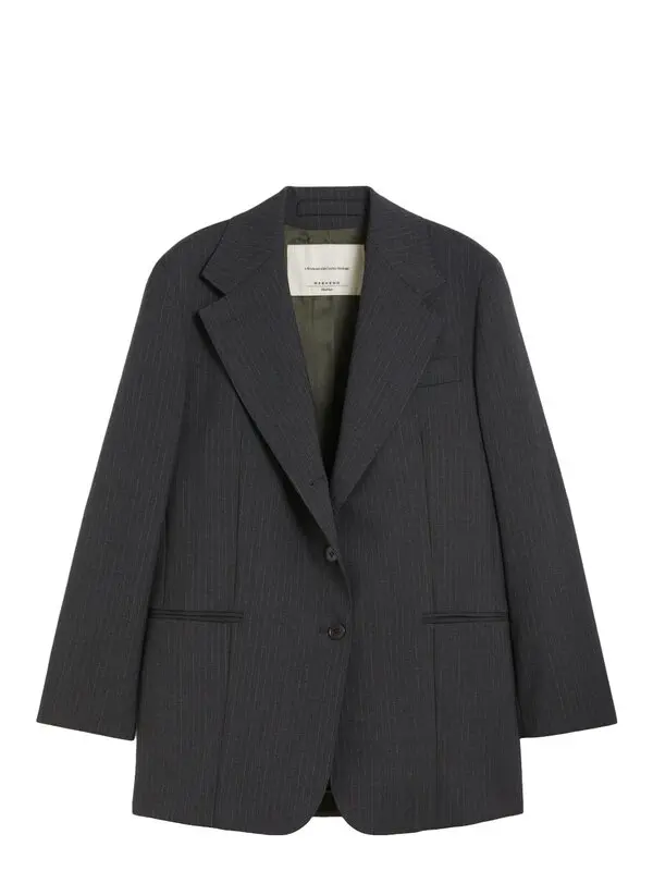 Max Mara Wool Canvas Blazer - Dark Grey