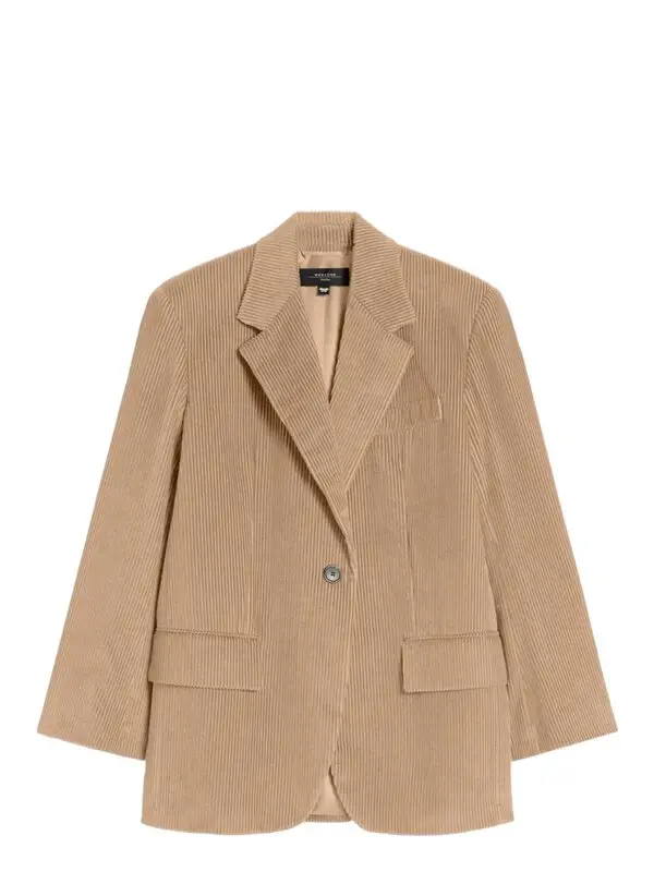 Max Mara Single-breasted Corduroy Blazer - Sand