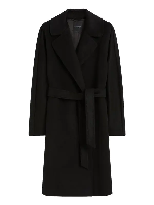 Max Mara Wool Wrap Coat - Black