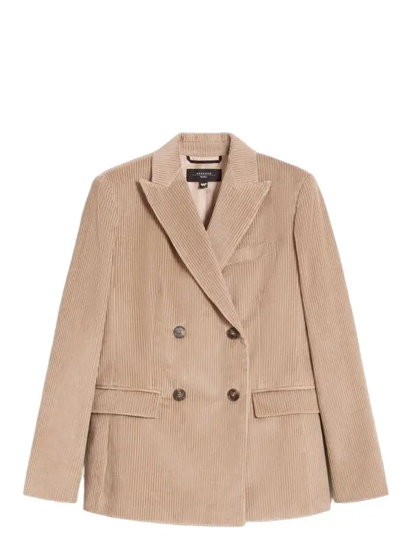 Max Mara Double-breasted Corduroy Blazer - Sand