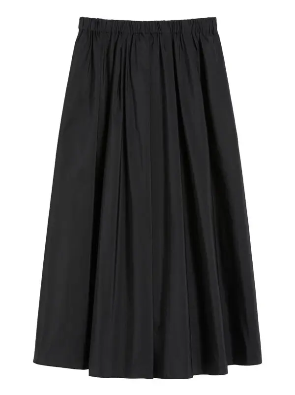 Max Mara Long Flared Taffeta Skirt - Black