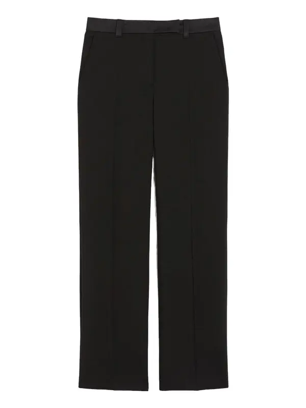 Max Mara Wool Cloth Straight-leg Trousers - Black