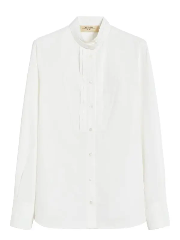 Max Mara Cotton Poplin Tuxedo Shirt - Optical White