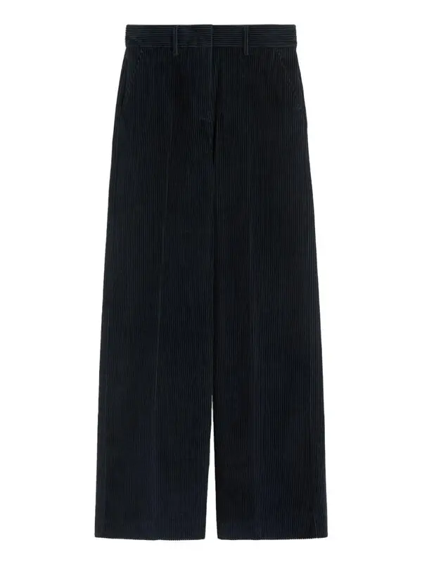 Max Mara Wide-leg Corduroy Trousers - Navy