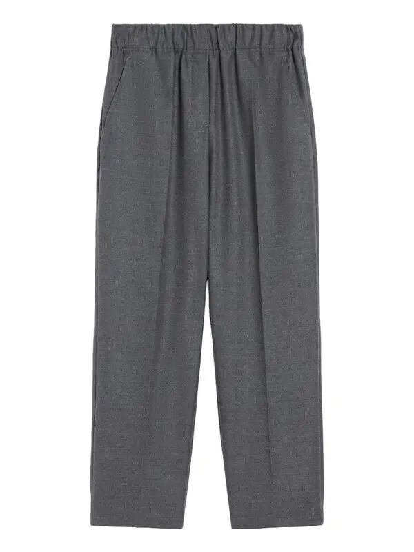 Max Mara Wool Flannel Trousers - Medium Grey