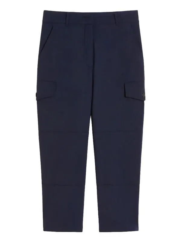 Max Mara Tech Wool Carrot Trousers - Navy