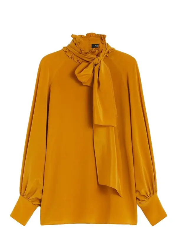 Max Mara Silk Crêpe De Chine Shirt - Ochre