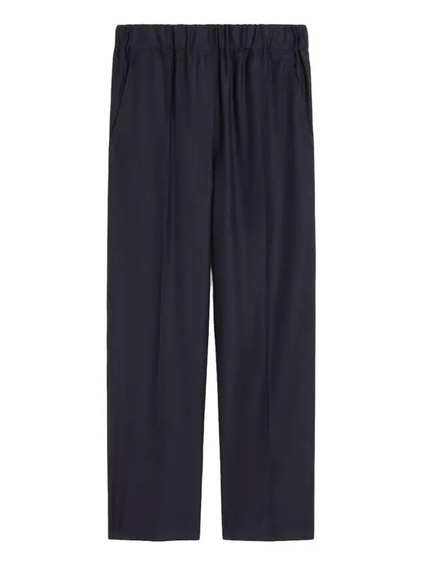 Max Mara Wool Flannel Trousers - Navy