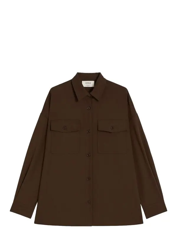 Max Mara Wool Twill Shirt - Dark Brown