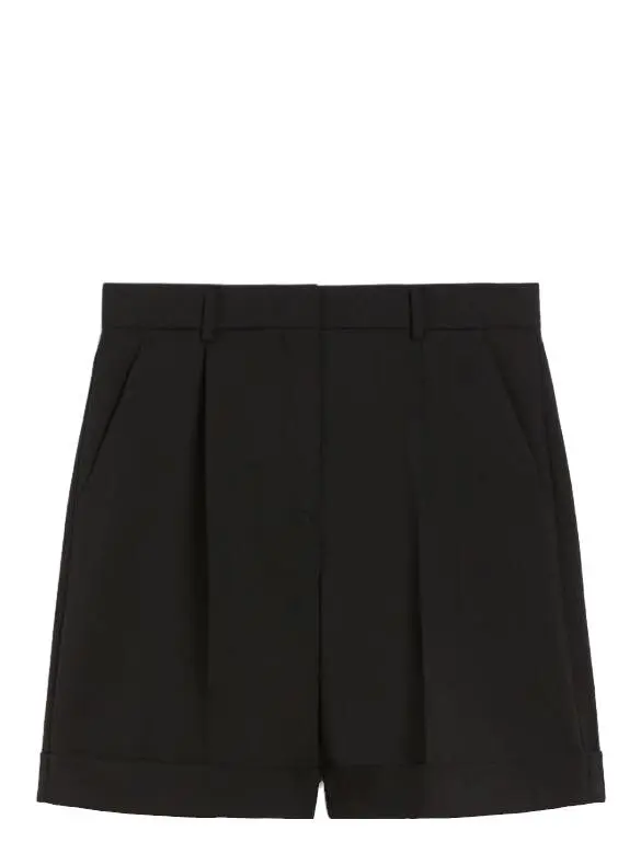 Max Mara Wool Canvas Bermuda Shorts - Black