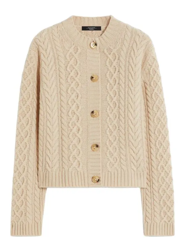 Max Mara Wool Knit Cardigan - Beige