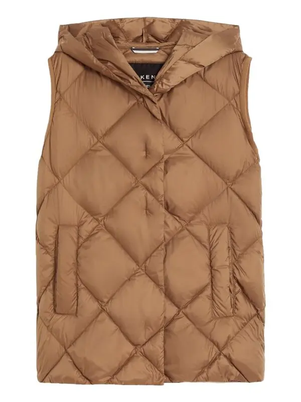 Max Mara Gilet In Water-repellent Tech Fabric - Camel