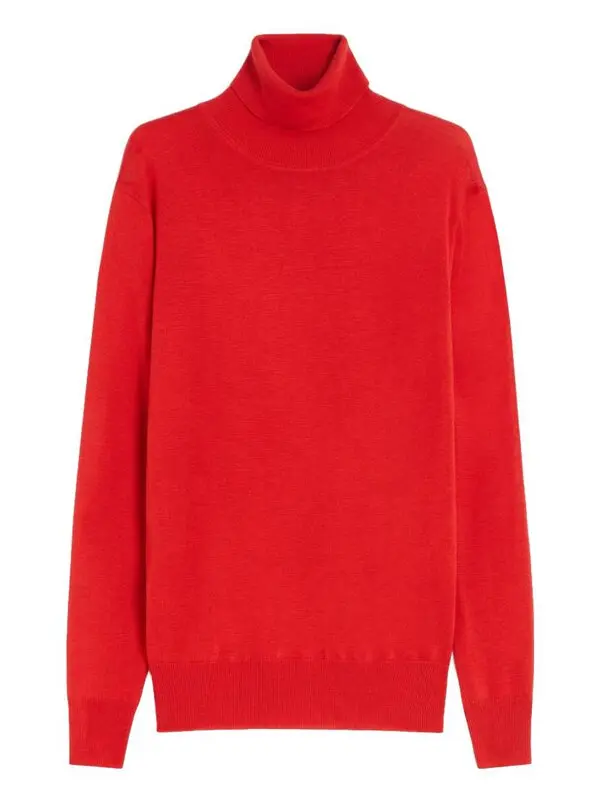 Max Mara Wool And Silk Yarn Turtleneck - Red