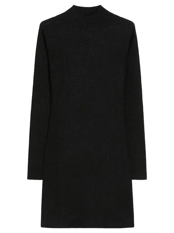 Max Mara Wool And Lurex Knit Dress - Black